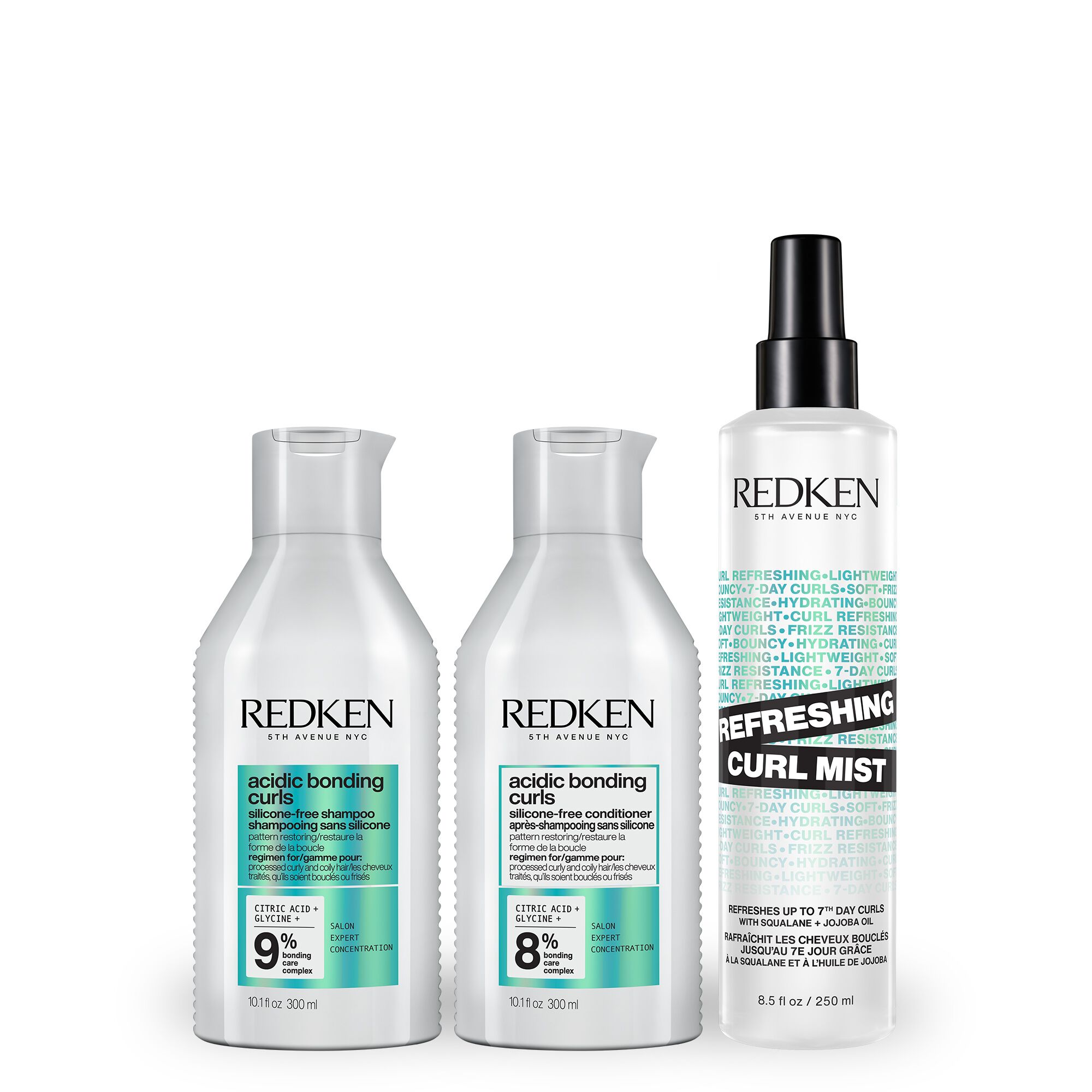 Acidic Bonding Curls Refreshing Trio Regimen | Redken