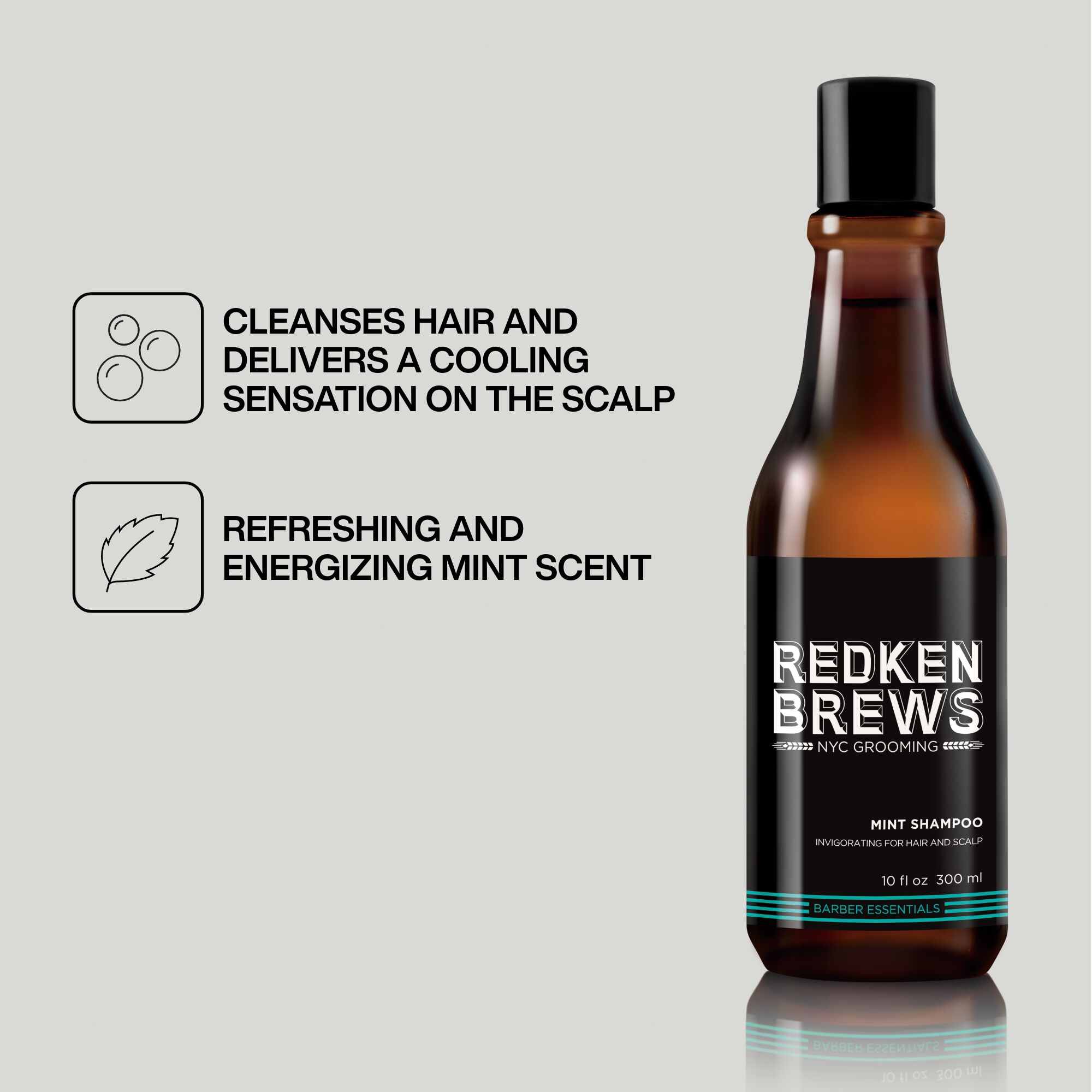 Brews Cooling & Soothing Mint Shampoo For Men | Redken