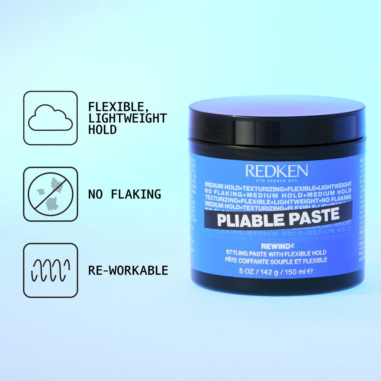 Pliable Medium Hold Texturizing Hair Paste | Redken